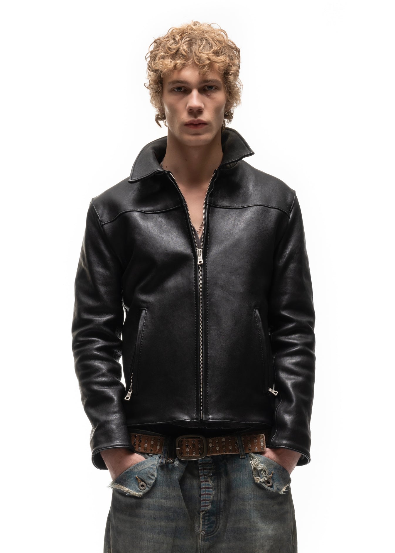 BIKER ONE CUT LEATHER JACKET – NO/FAITH STUDIOS
